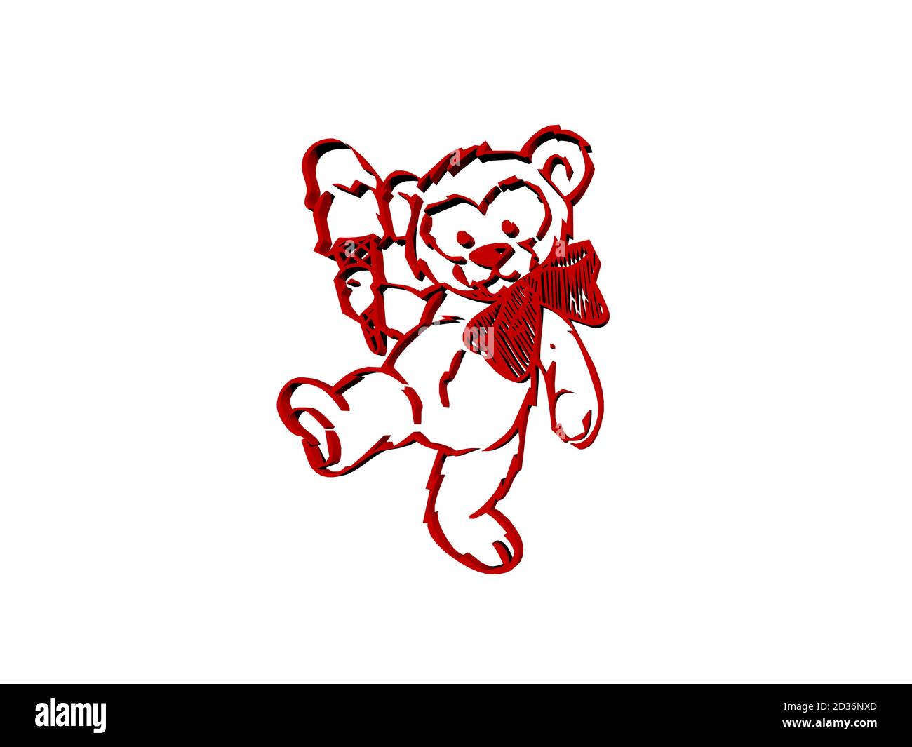 red cute comic bear Stock Photo - Alamy