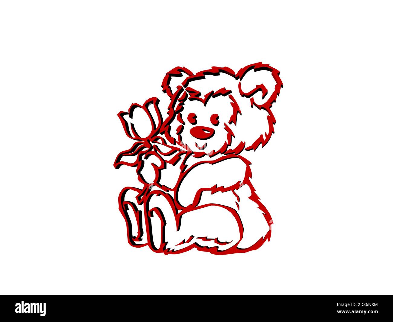 red cute comic bear Stock Photo - Alamy