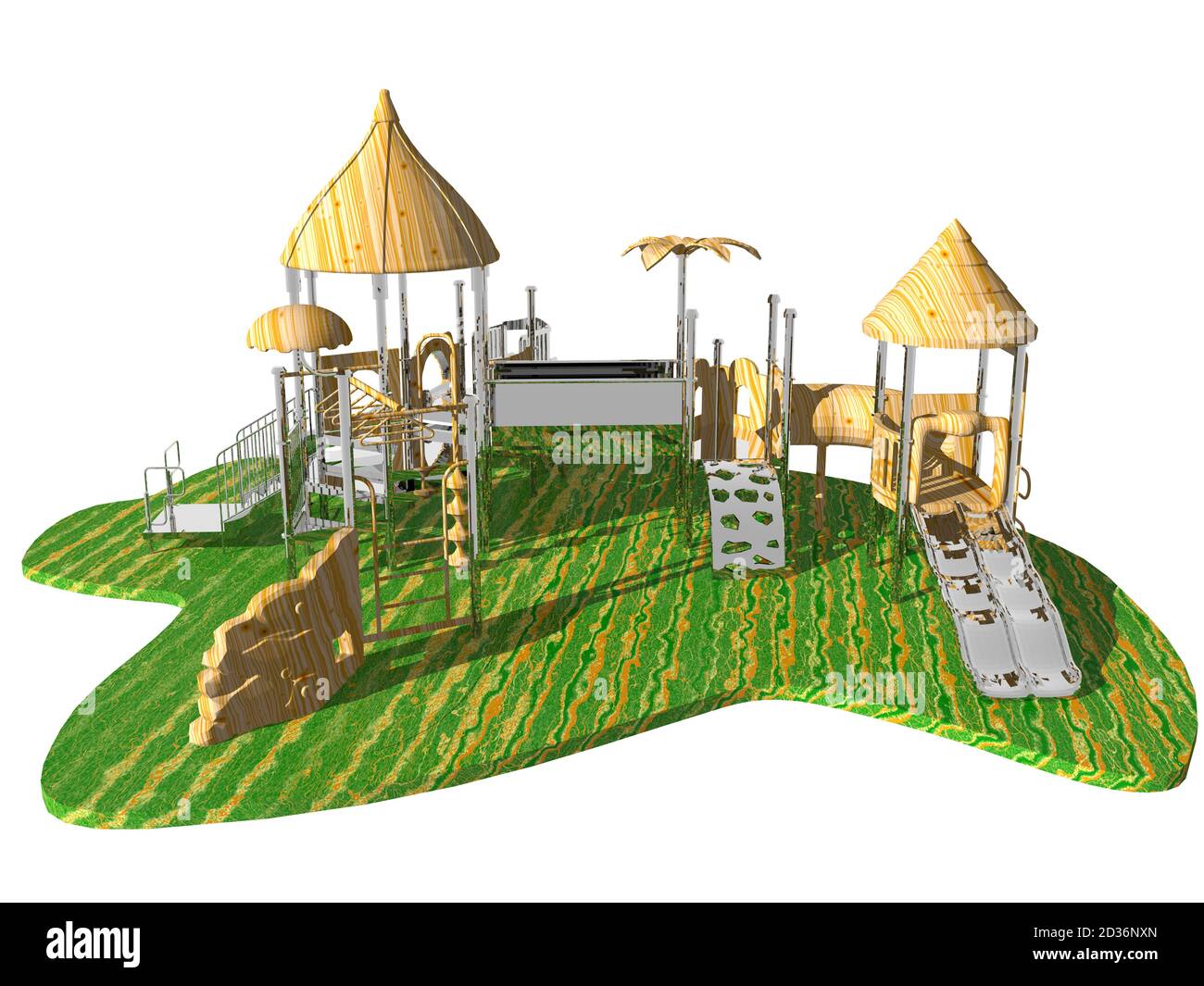 colorful adventure playground with slide Stock Photo - Alamy