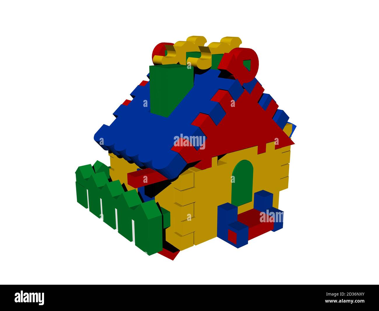colorful house made of plastic building blocks Stock Photo - Alamy