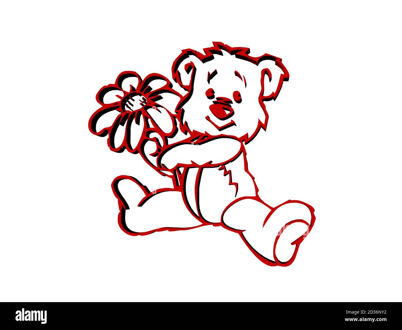 red cute comic bear Stock Photo - Alamy