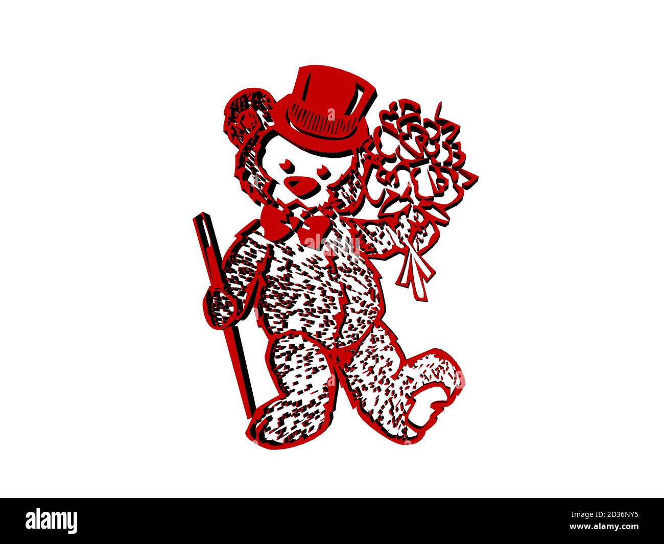 red cute comic bear Stock Photo - Alamy