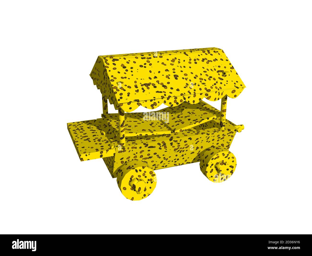 yellow wooden cart with pointed roof Stock Photo - Alamy