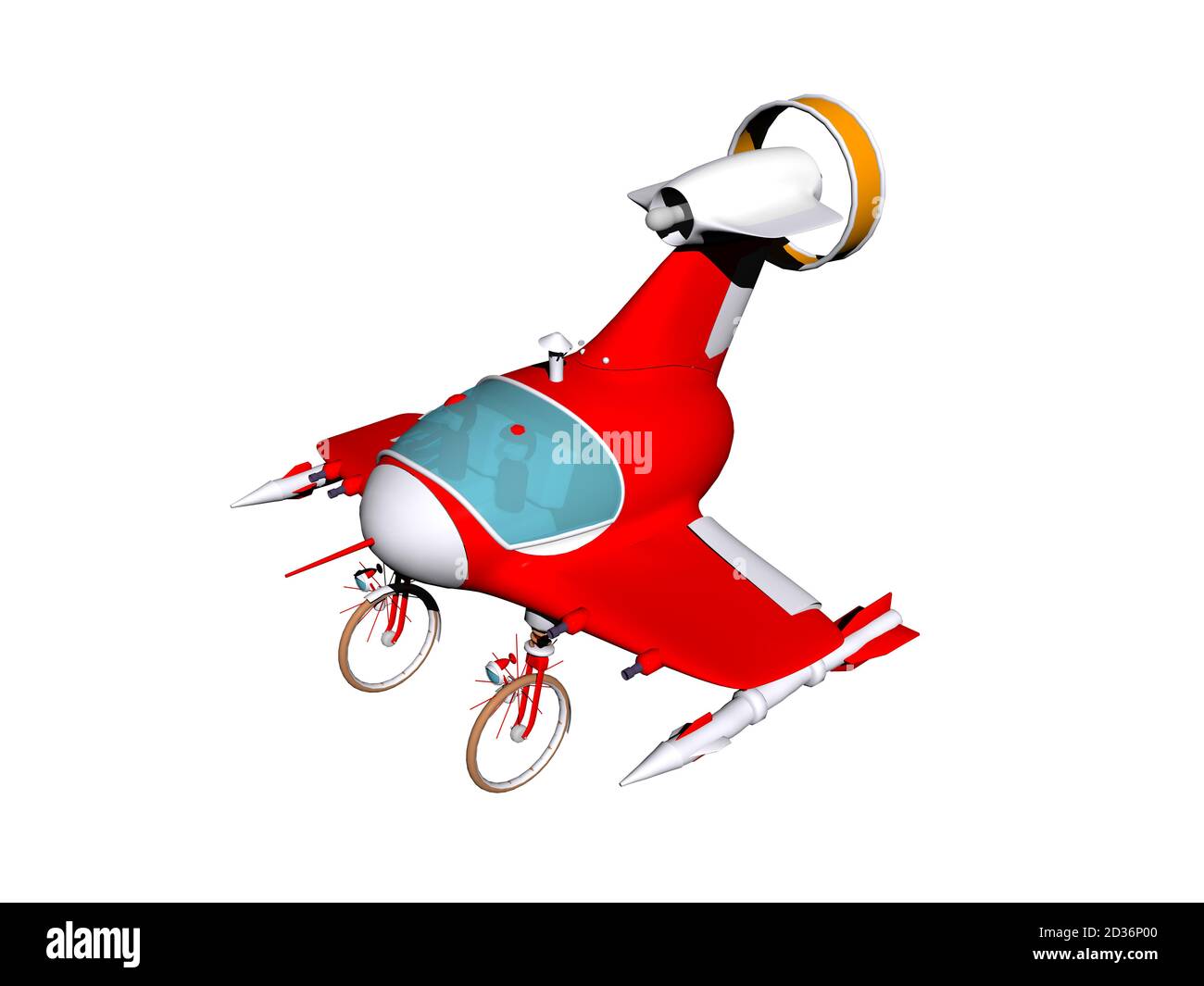 red cartoon helicopter with rotors Stock Photo - Alamy