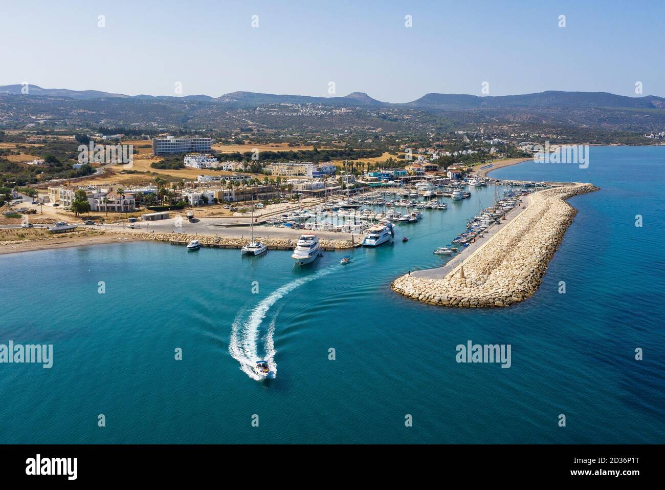 Aerial view of Latchi harbour and marina, Latchi, Cyprus Stock Photo ...