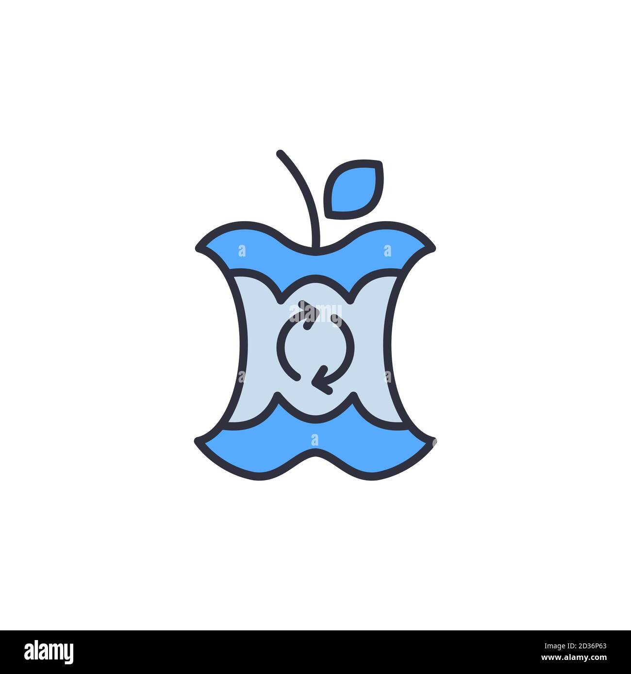 Organic food waste recycling vector icon symbol isolated on white ...