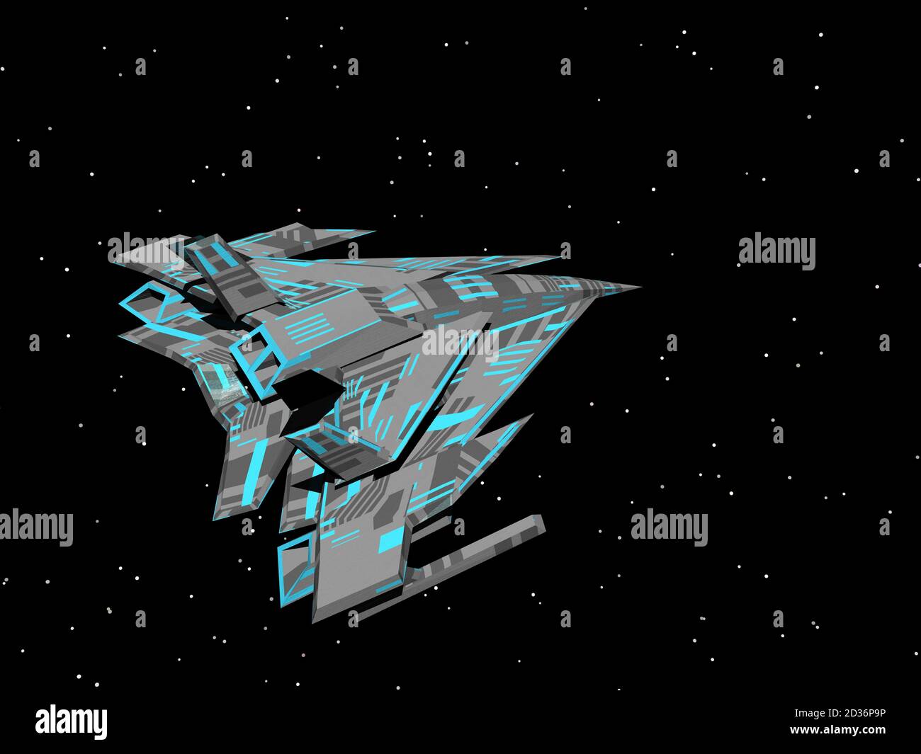 triangular armed spaceship in space Stock Photo - Alamy