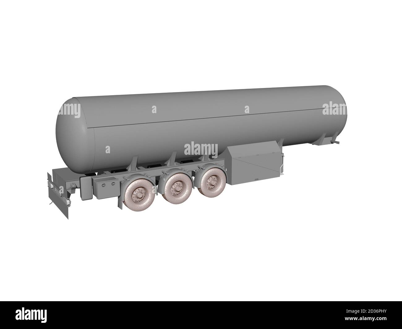 Tanker trailer with a cylindrical body Stock Photo - Alamy