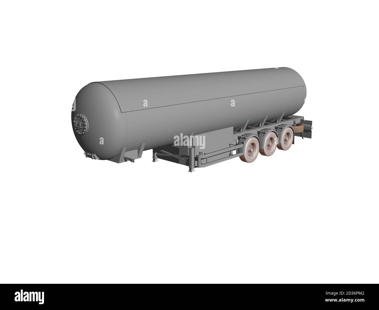 Tanker trailer with a cylindrical body Stock Photo - Alamy