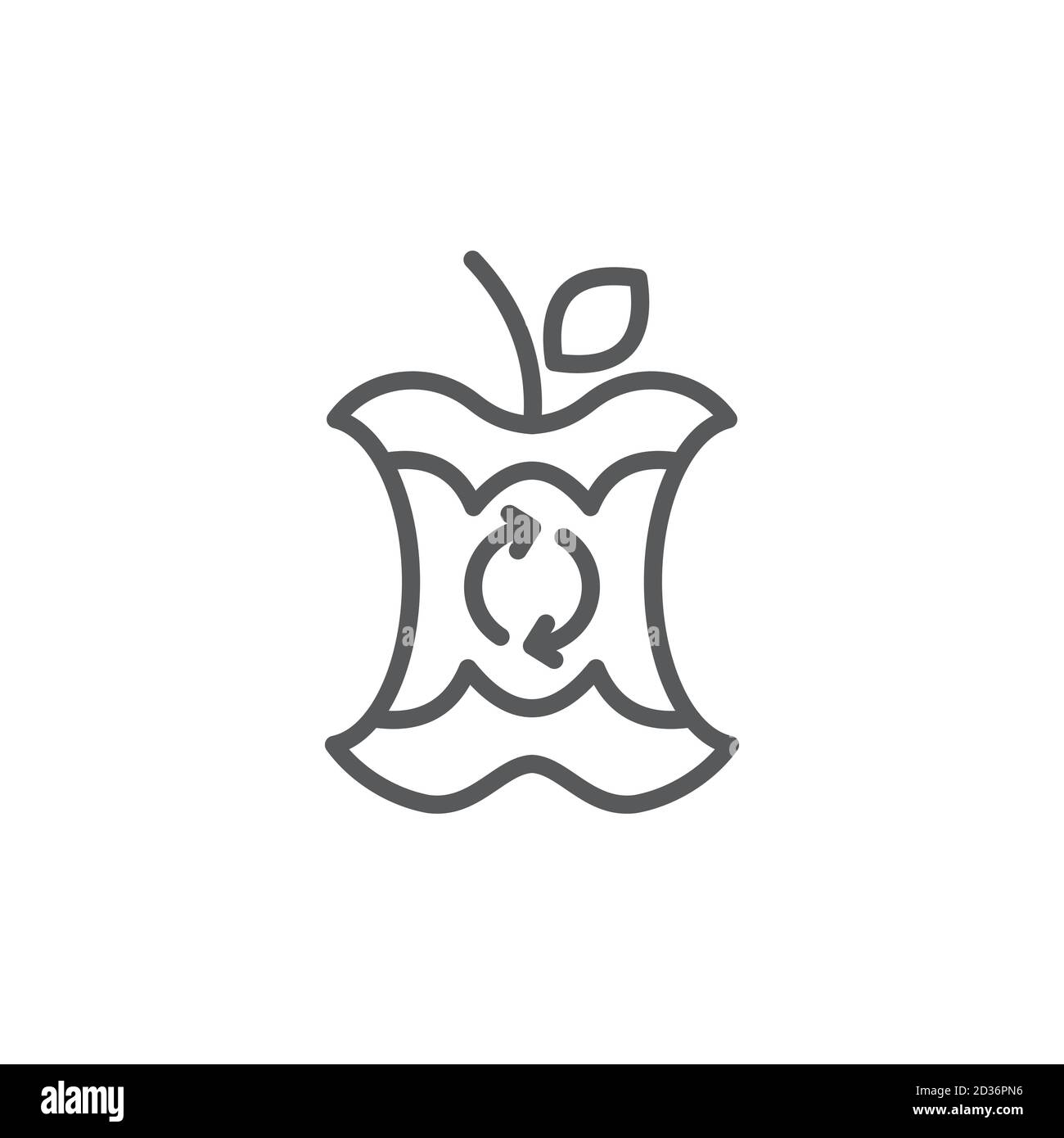 Organic food waste recycling vector icon symbol isolated on white ...