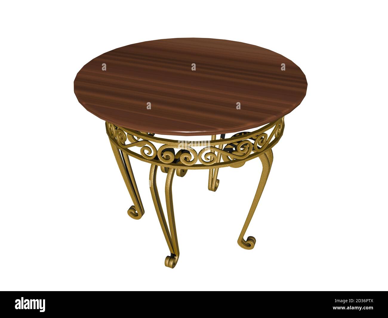 round wooden side table in the living room Stock Photo - Alamy