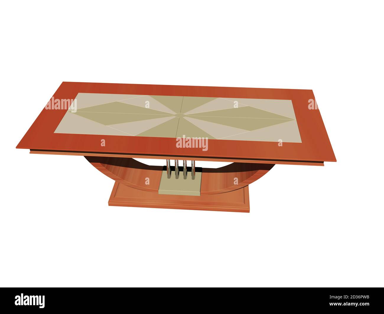 wooden coffee table with tile insert Stock Photo - Alamy