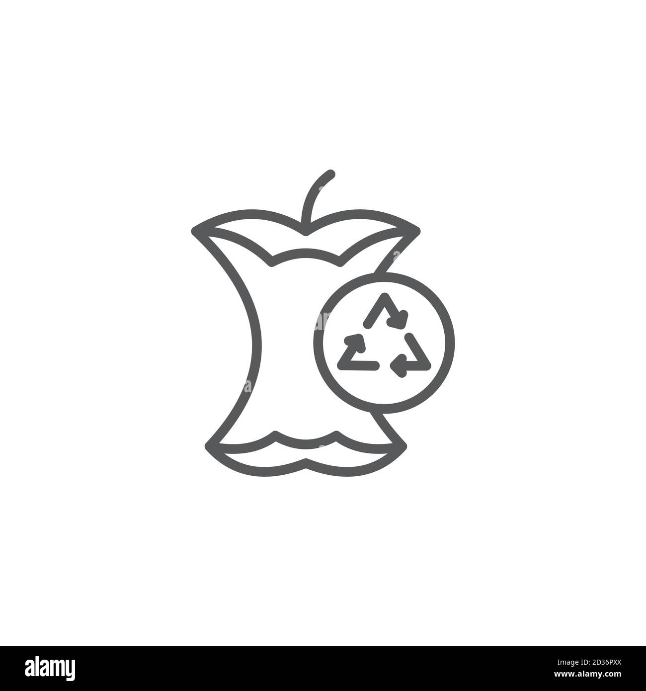 Organic food waste recycling vector icon symbol isolated on white ...