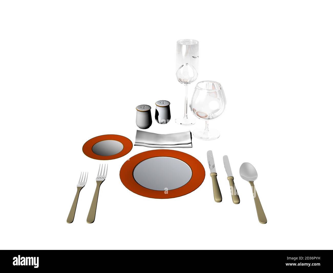 Setting plates on table Cut Out Stock Images & Pictures - Alamy
