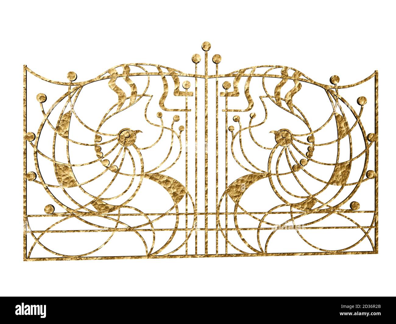 large double-leaf gate with many decorations Stock Photo - Alamy
