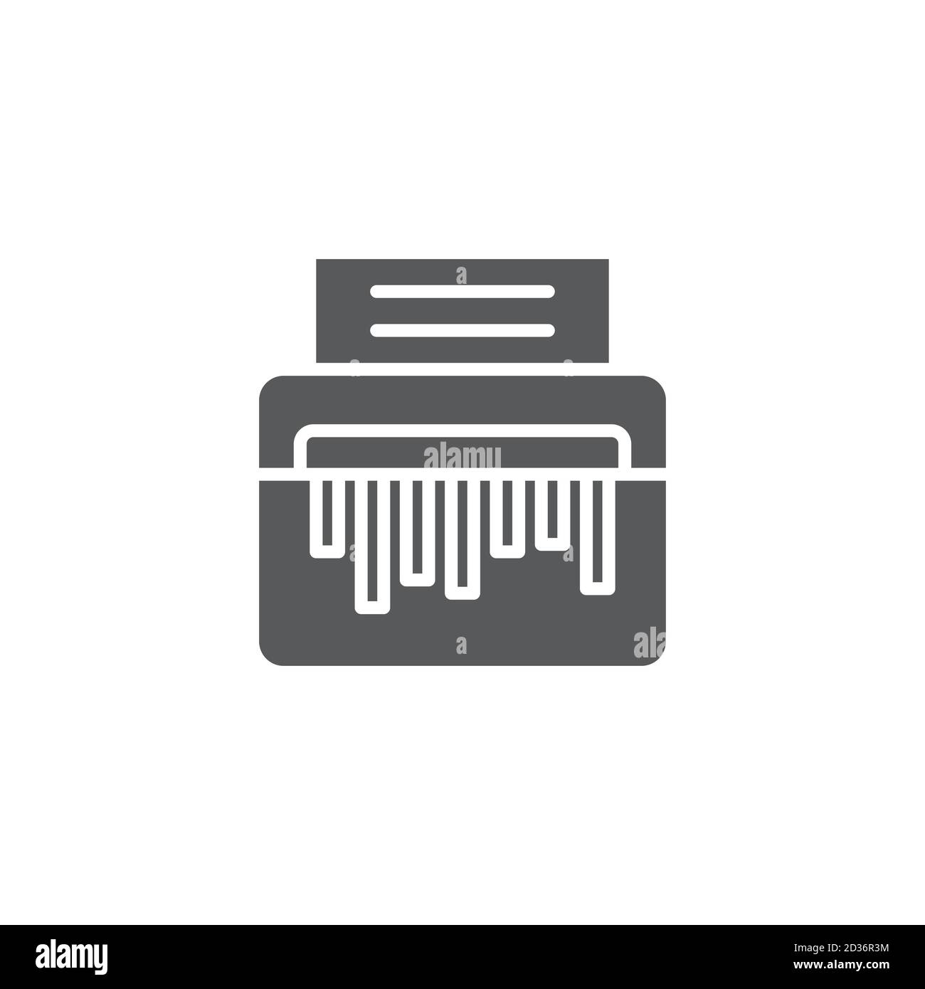 Paper document shredder vector icon symbol isolated on white background ...