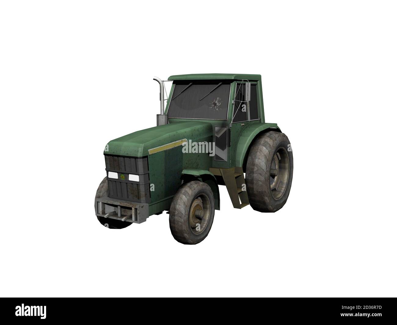 Green tractor with cab Cut Out Stock Images & Pictures - Alamy