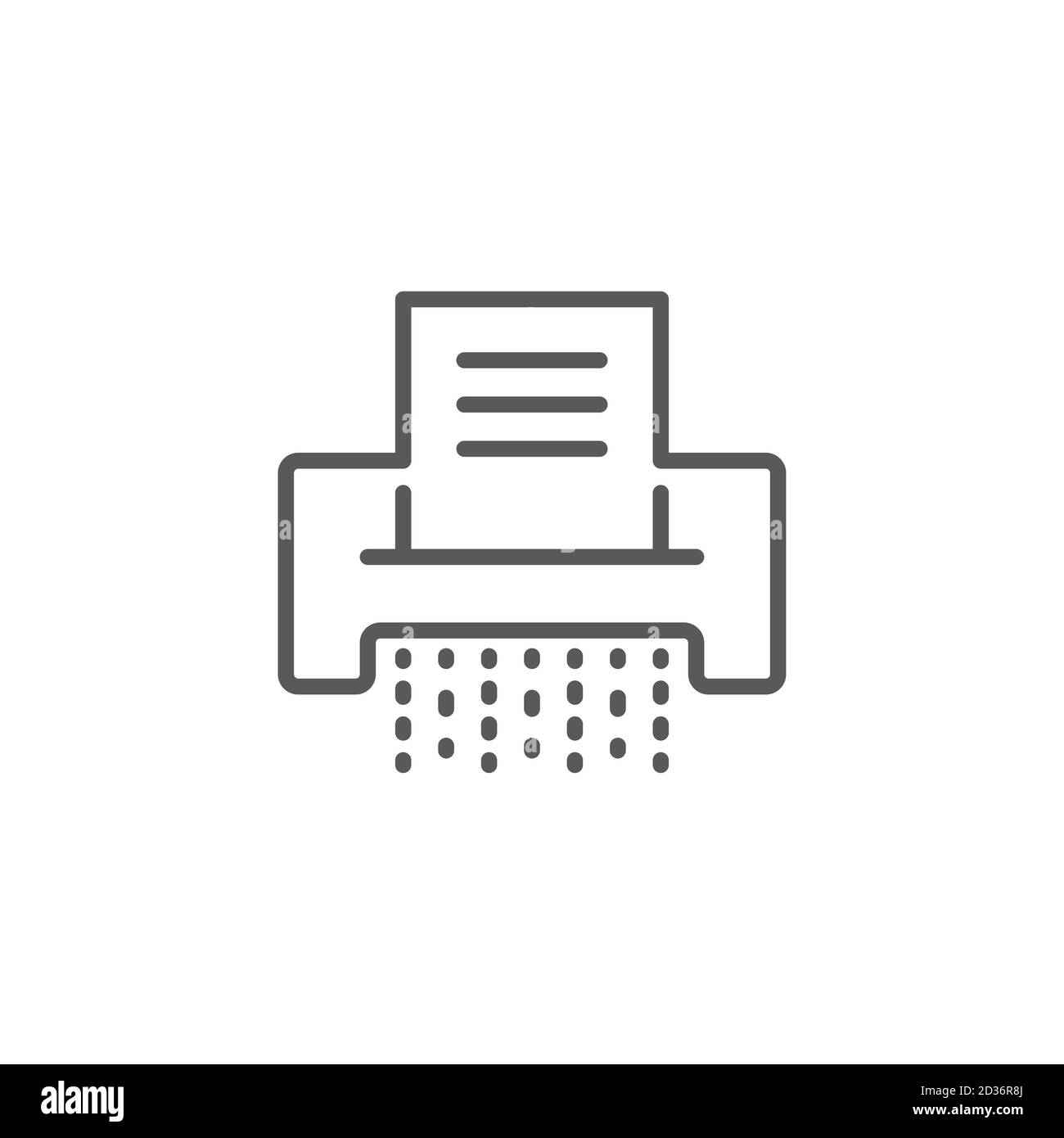 Paper document shredder vector icon symbol isolated on white background ...