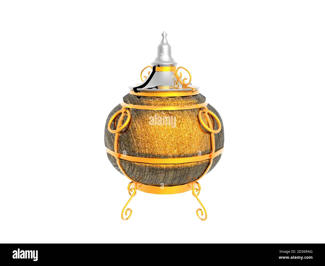 golden kettle with silver lid Stock Photo - Alamy