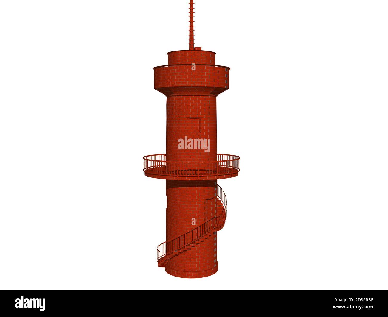 high round industrial tower with antenna Stock Photo - Alamy