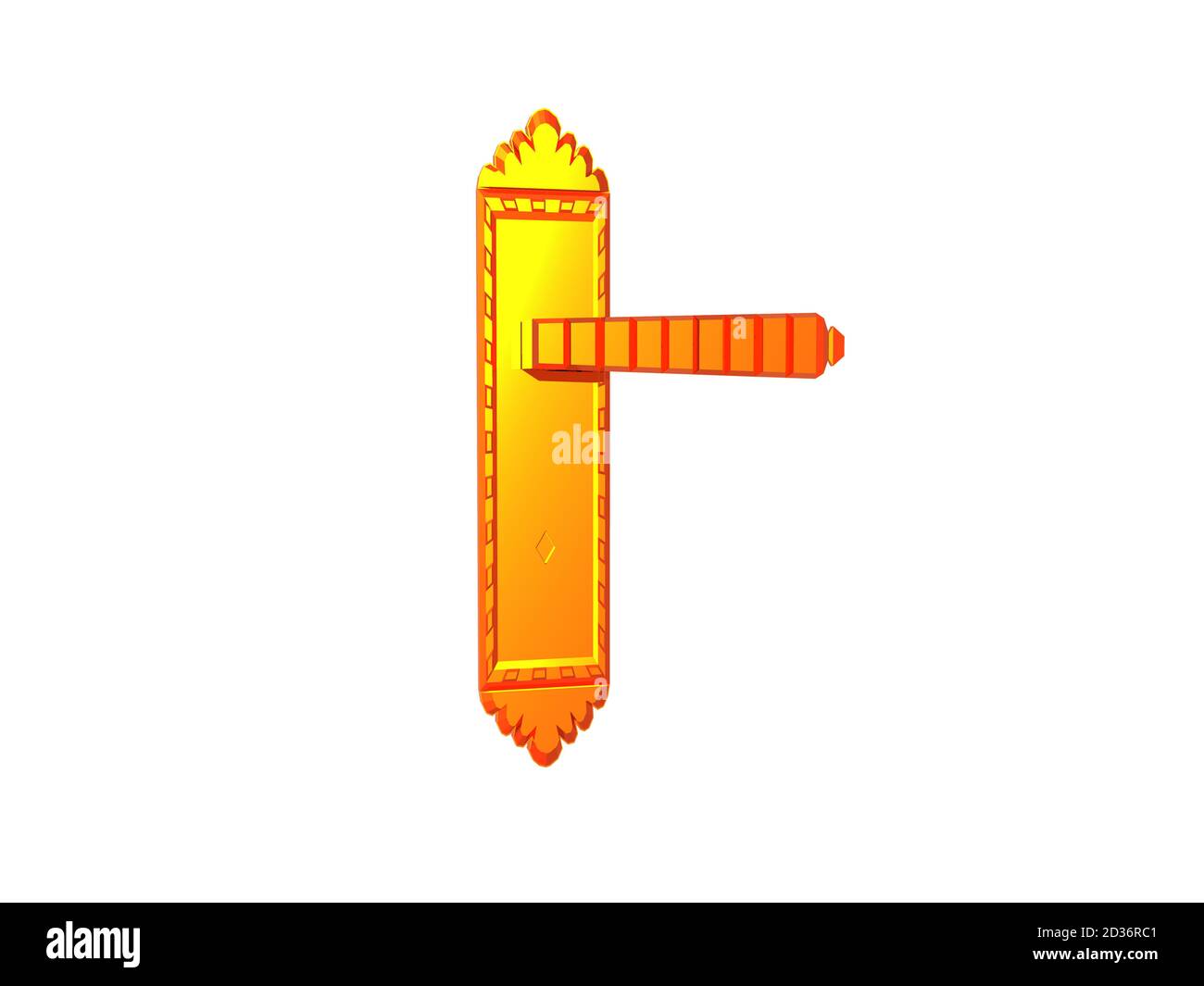 brightly colored door handle with lock Stock Photo - Alamy