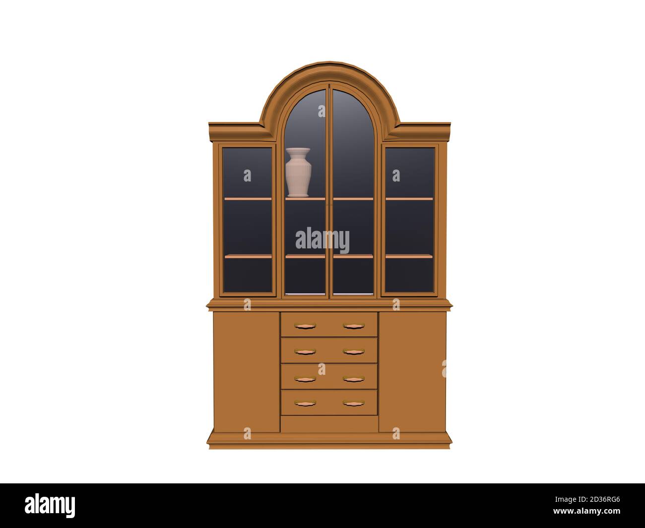 wooden showcase with glass panes Stock Photo - Alamy