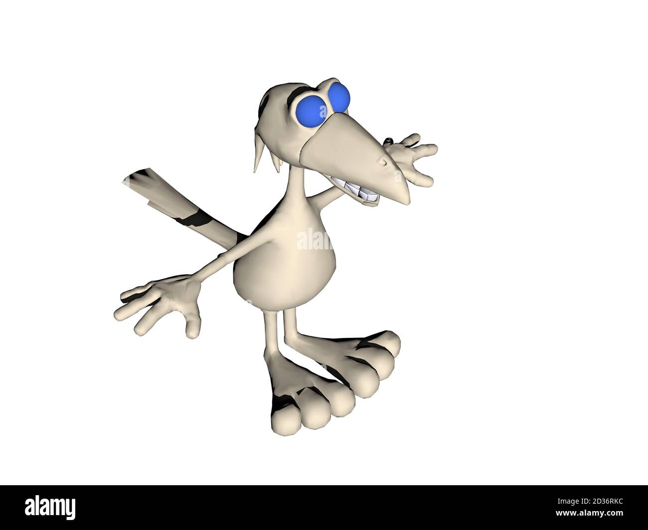 Cartoon bird with a beak and teeth Stock Photo - Alamy
