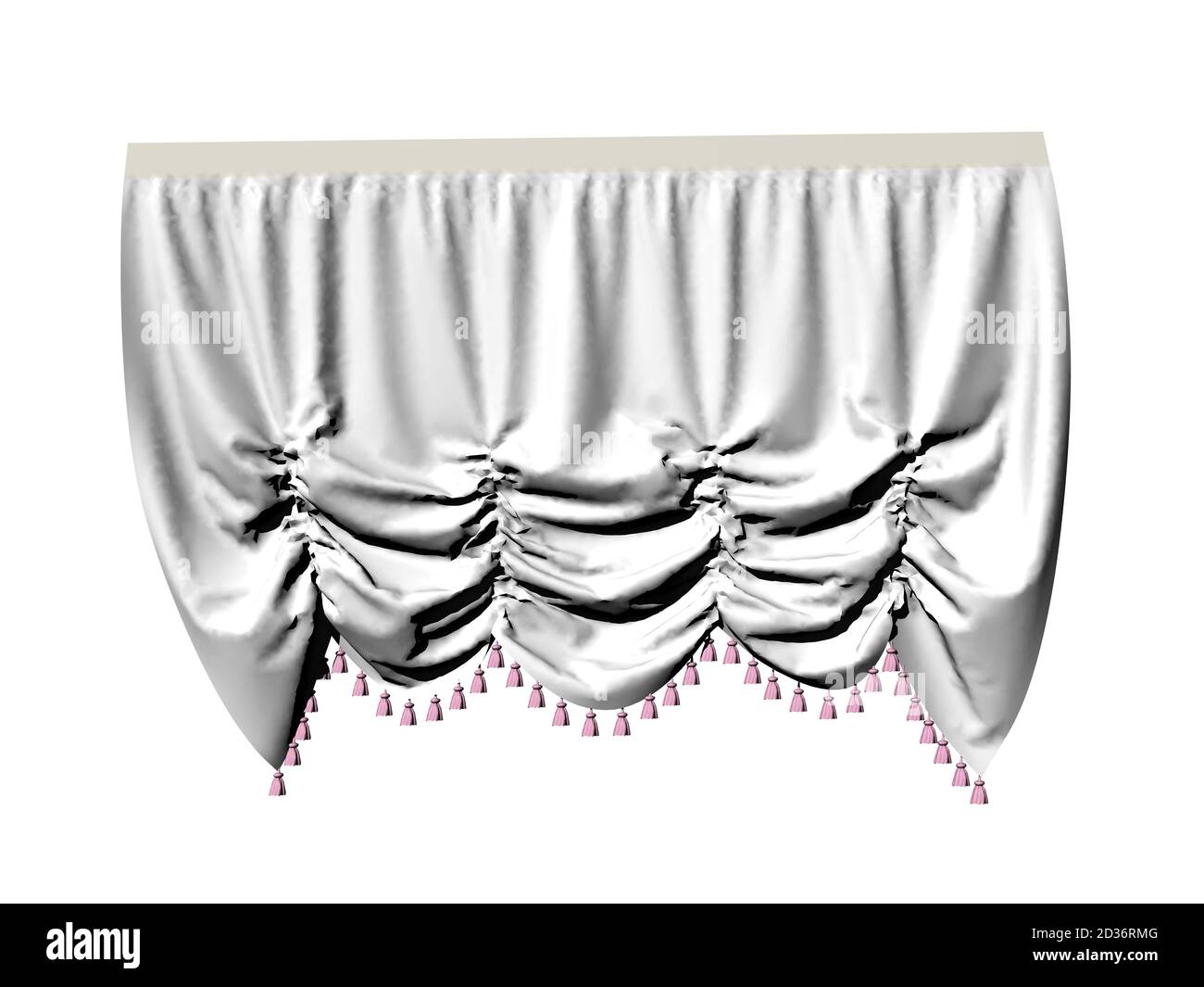 Window with gathered white curtains Stock Photo - Alamy