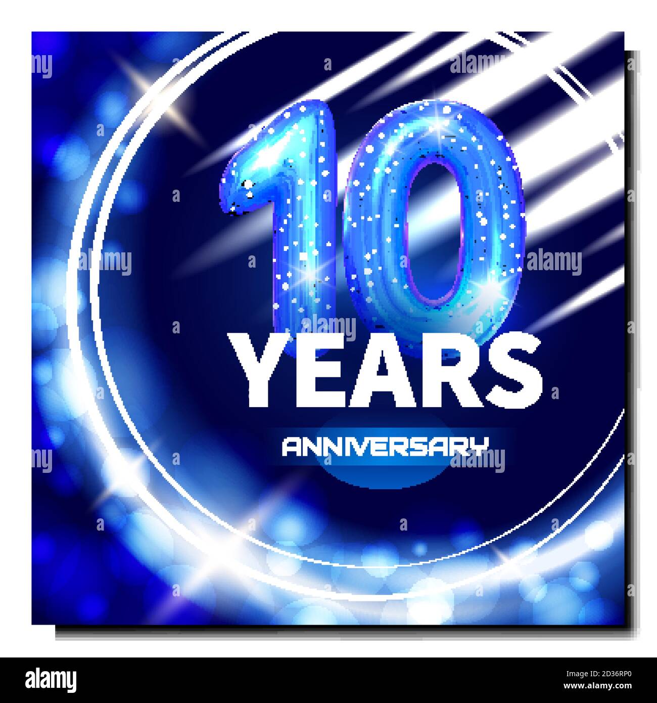 Ten 10 Years Anniversary Promotional Poster Vector Stock Vector Image ...