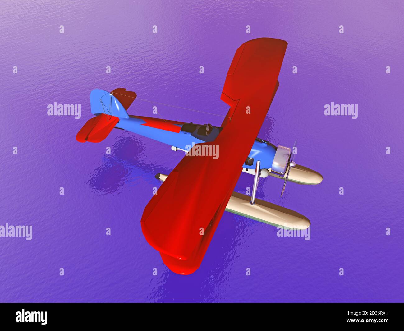 red seaplane with swimming skids Stock Photo - Alamy