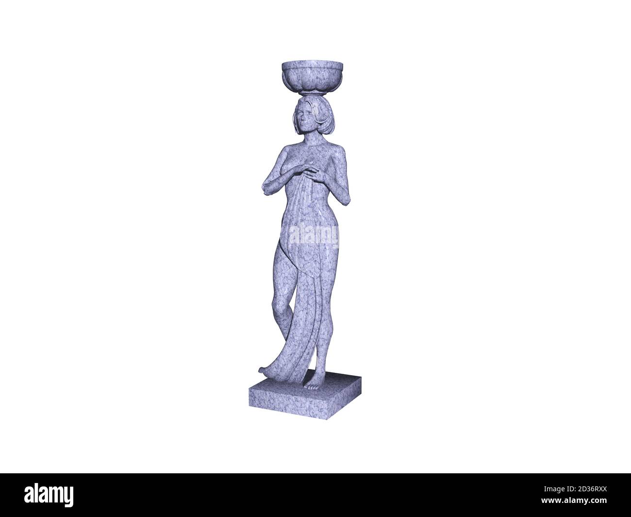 stone female figure with bowl on the head Stock Photo - Alamy