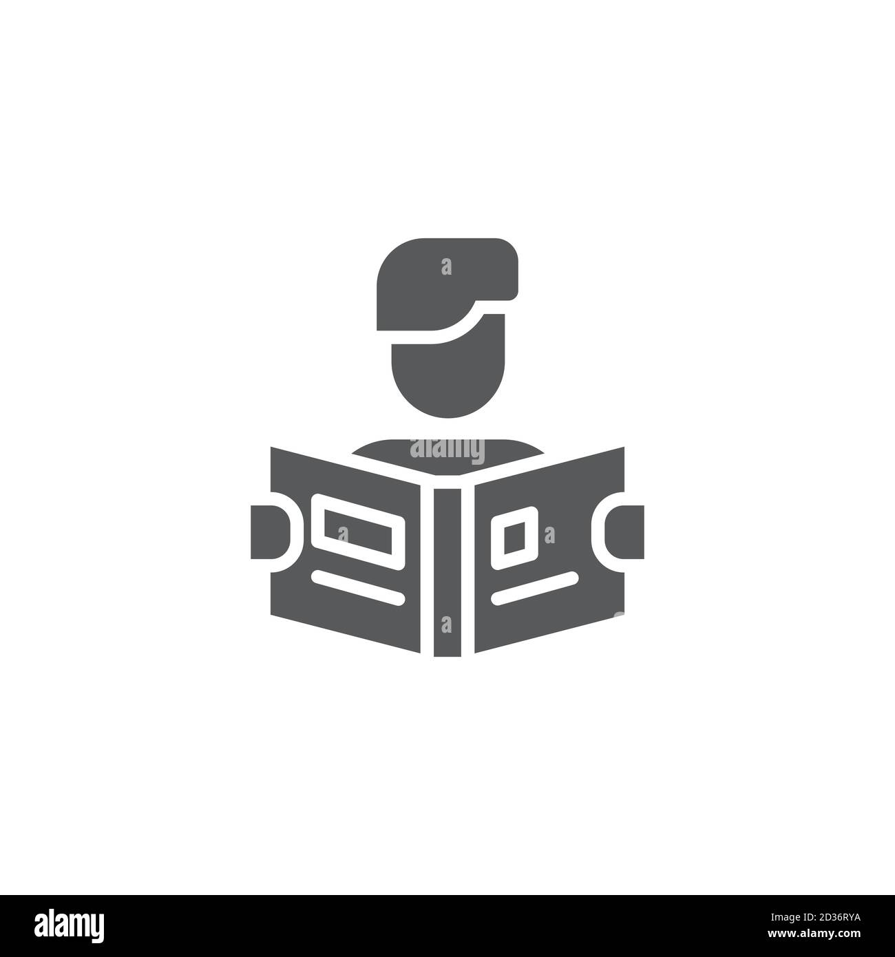 People reading book vector icon symbol isolated on white background ...