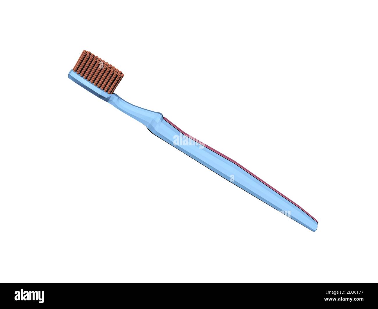 blue toothbrush with handle and bristles Stock Photo - Alamy