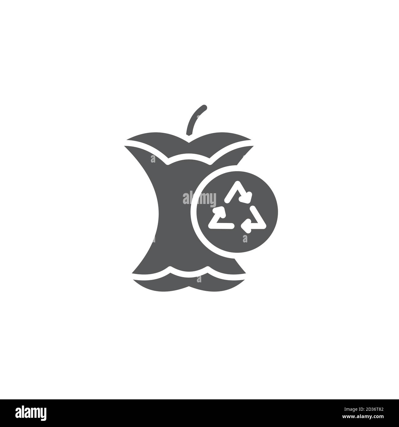 Organic food waste recycling vector icon symbol isolated on white ...