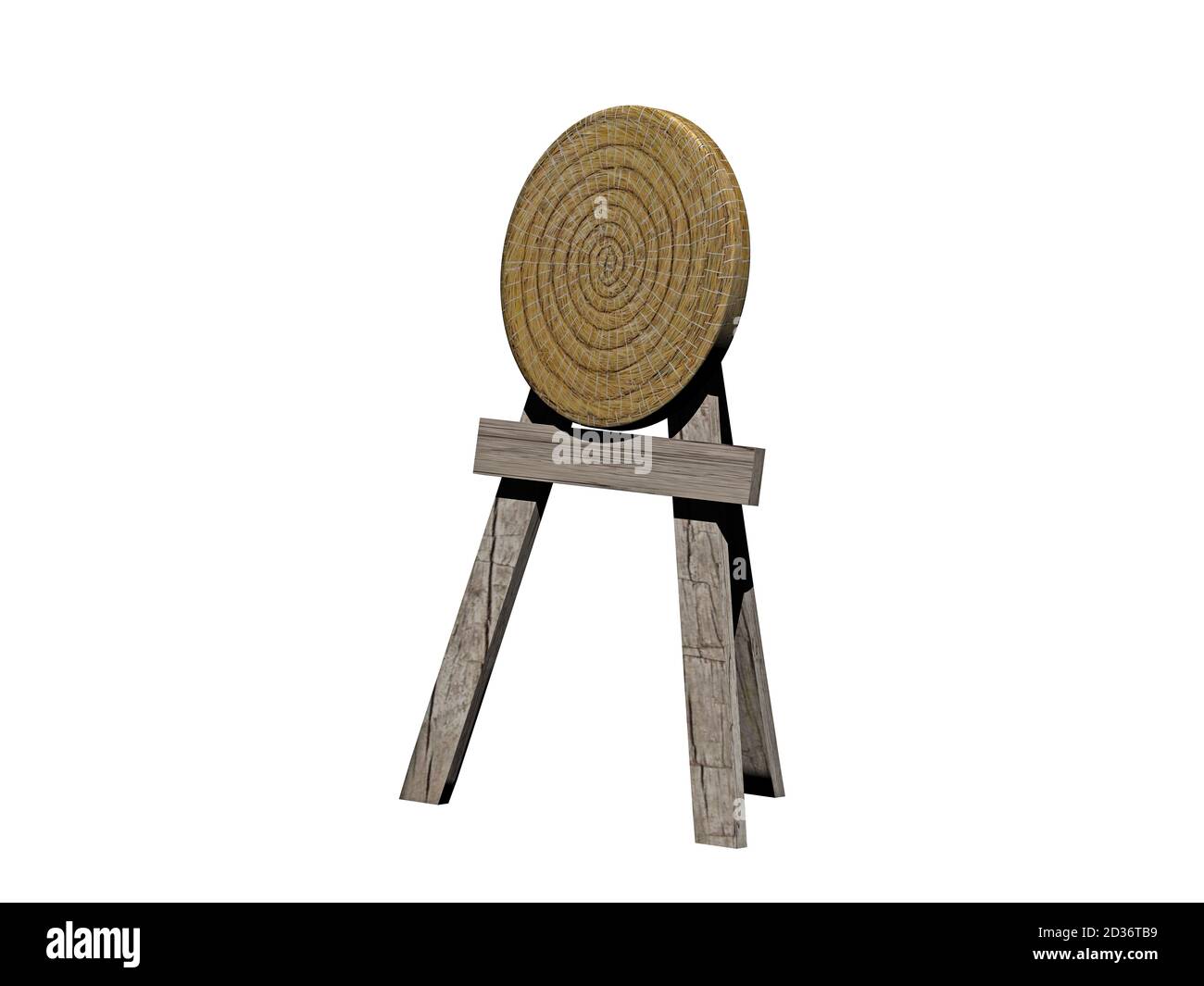 round target on wooden frame for archery Stock Photo - Alamy