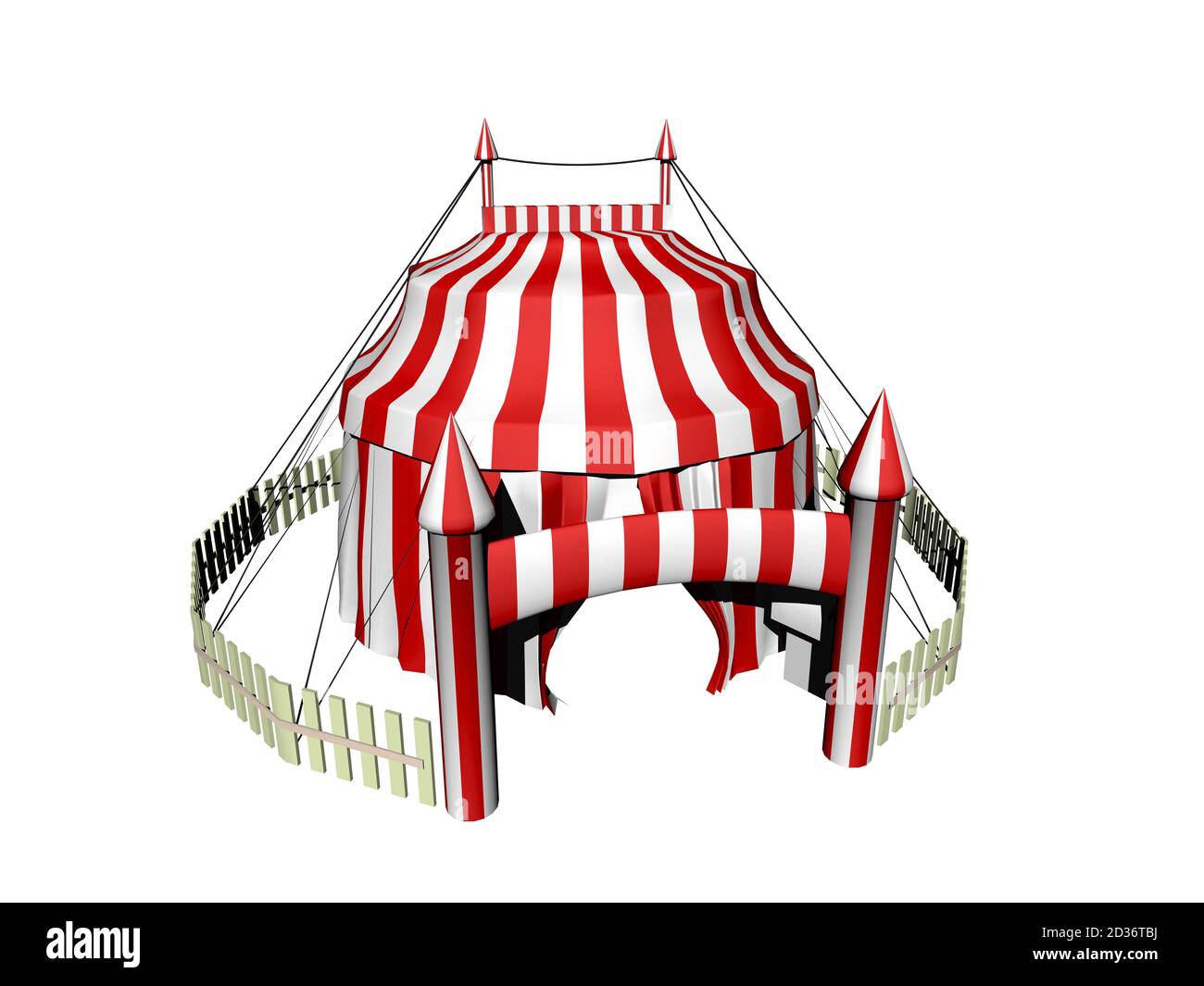 Red and white striped circus tent Cut Out Stock Images & Pictures - Alamy