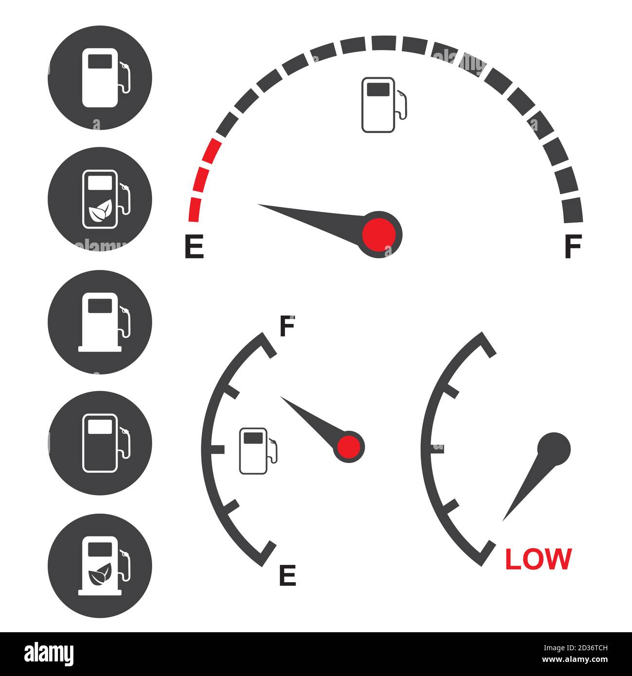 Fuel Gauge and petrol pump icons,isolated on white background,flat ...