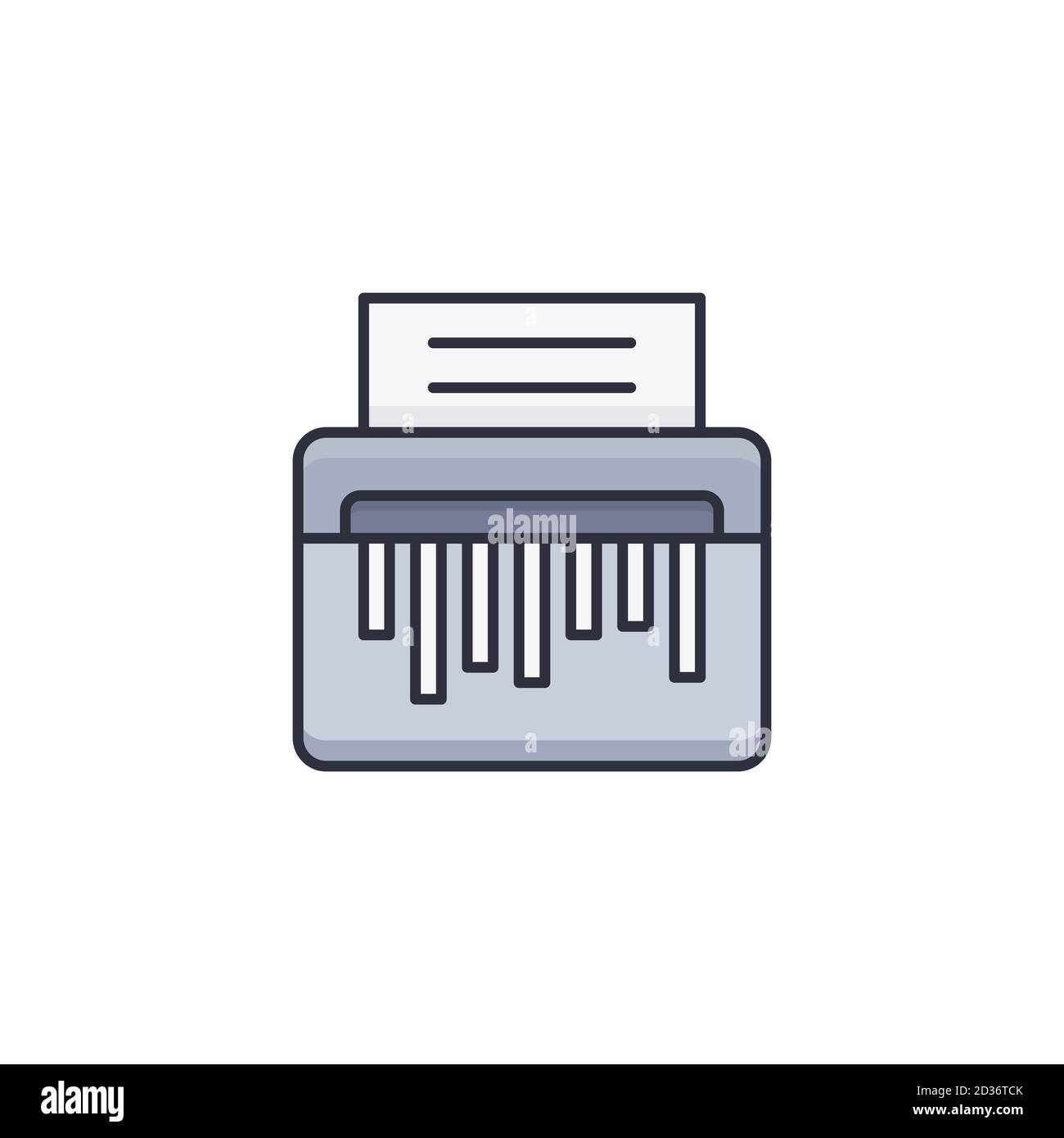 Paper document shredder vector icon symbol isolated on white background ...