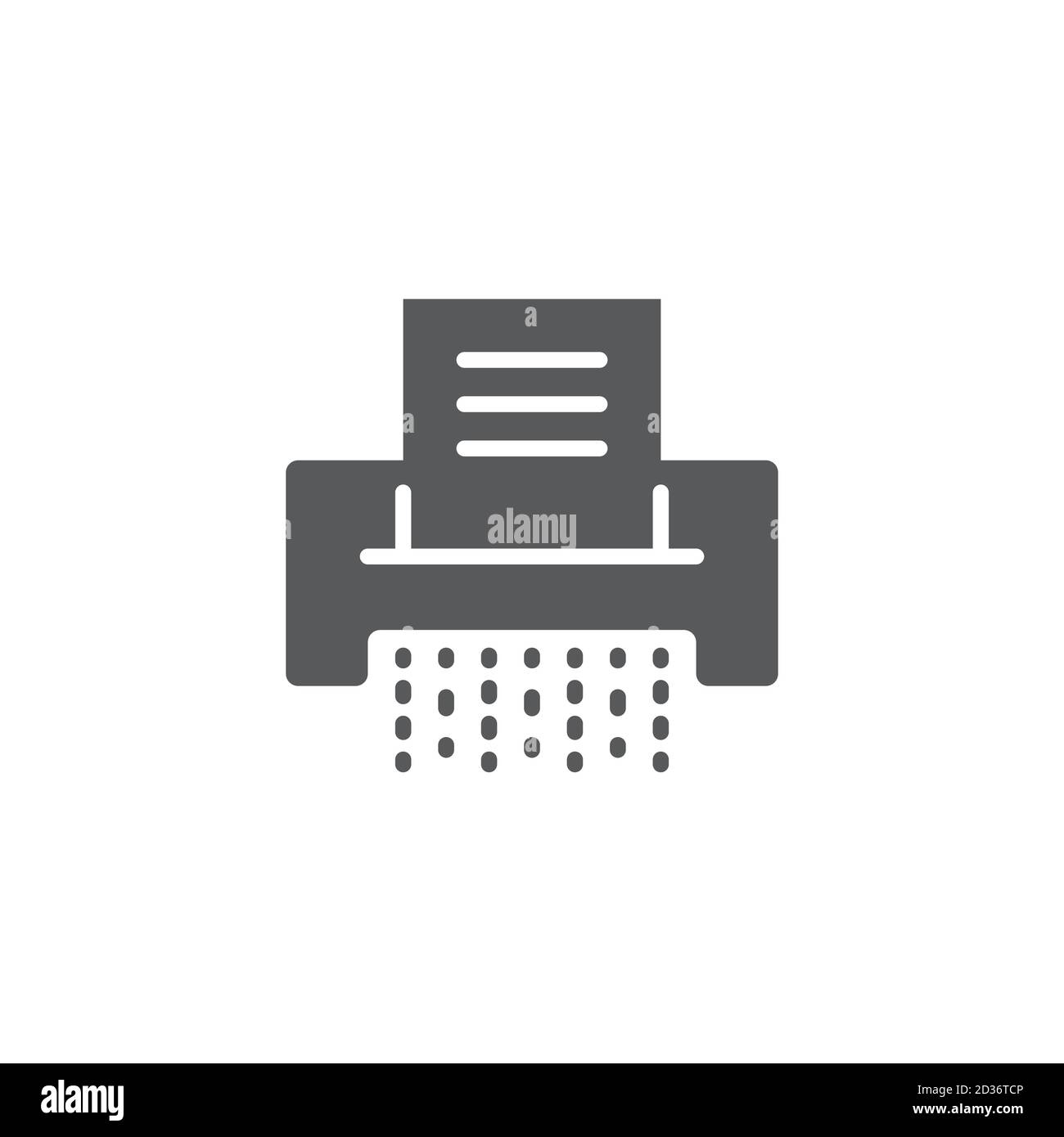Paper document shredder vector icon symbol isolated on white background ...