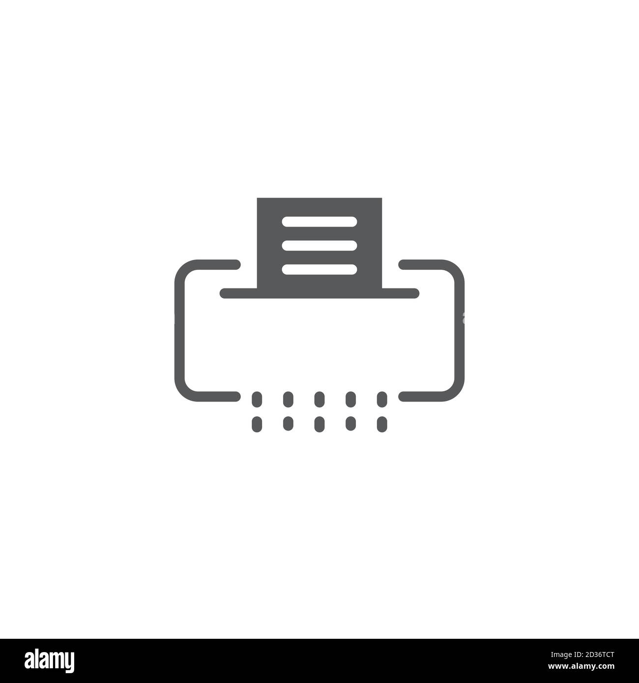 Paper document shredder vector icon symbol isolated on white background ...