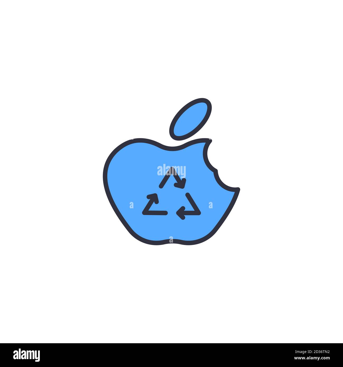 Organic food waste recycling vector icon symbol isolated on white ...