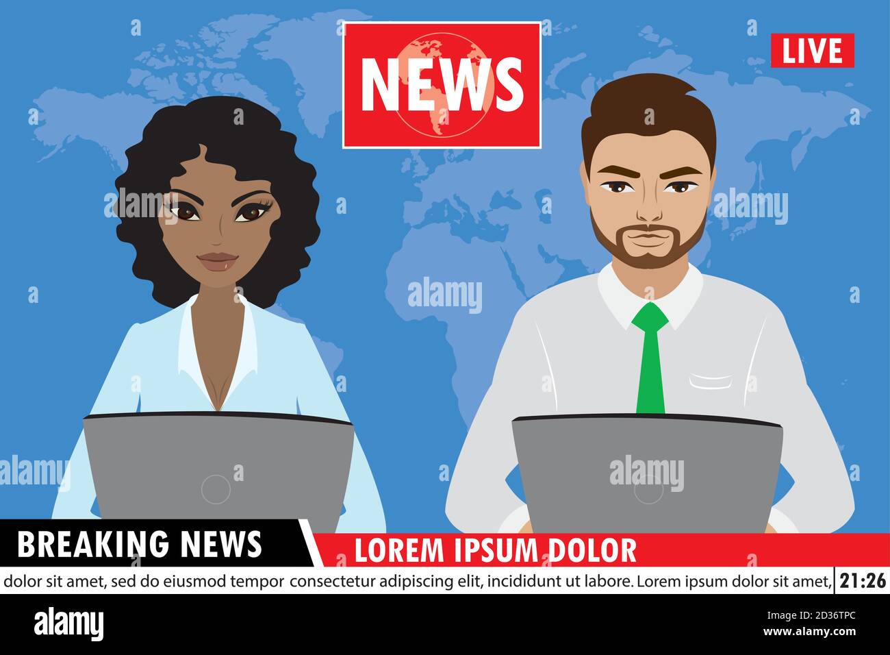 Woman reporter presenting news world hi-res stock photography and ...