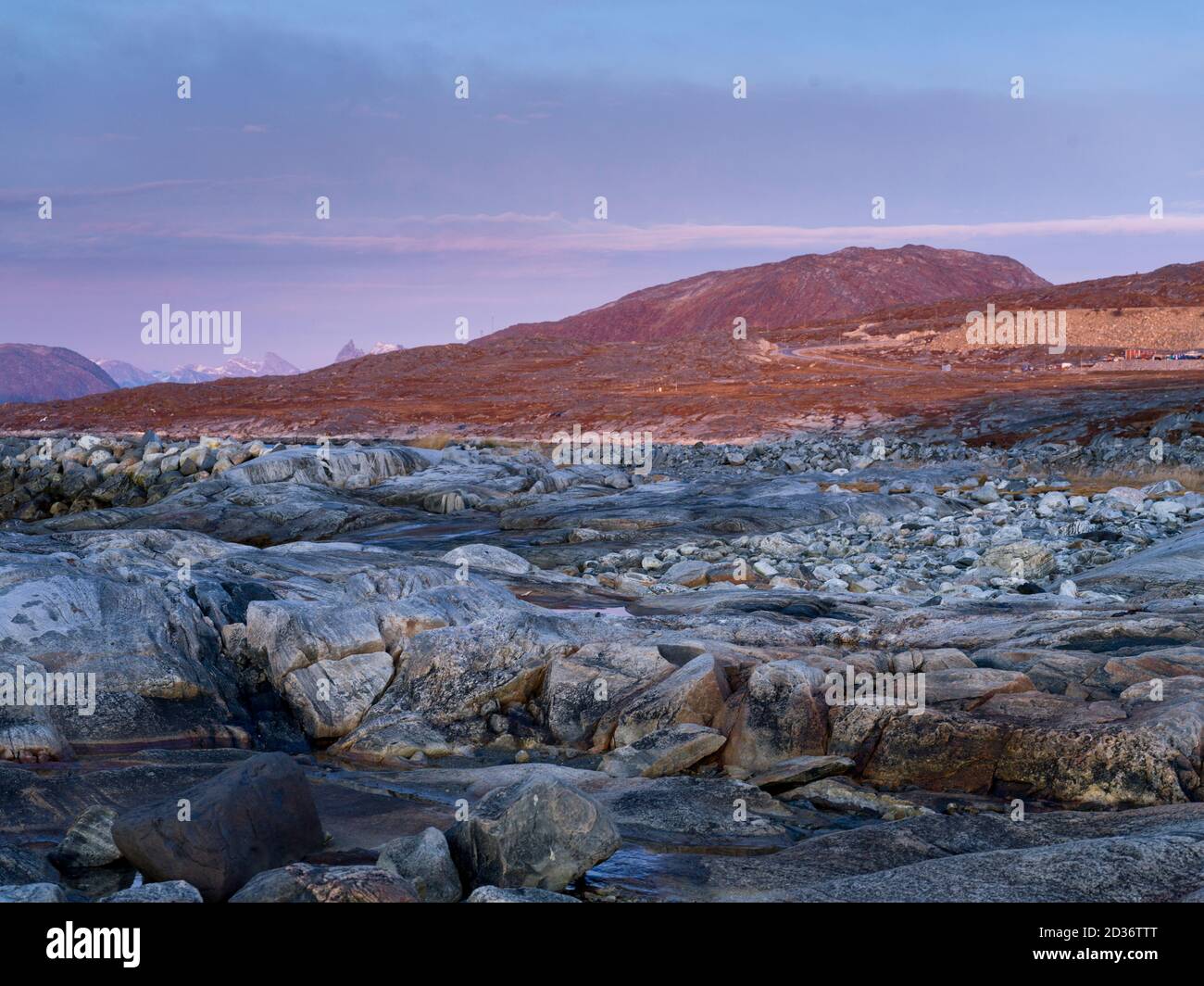 Rock formations on the coast, Nuuk, Sermersooq, Greenland Stock Photo ...