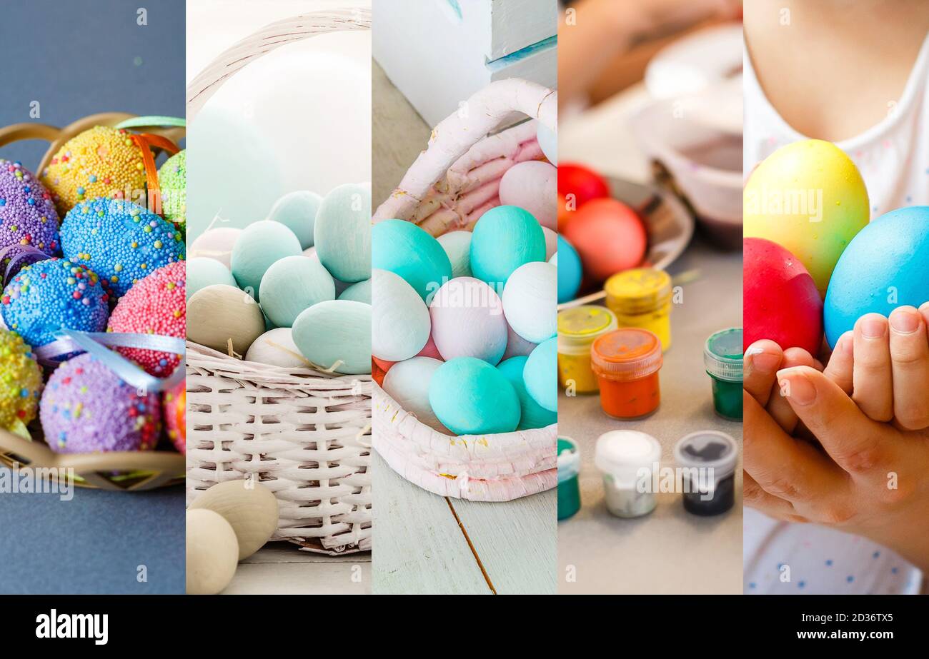Collage different easter eggs hi-res stock photography and images - Alamy