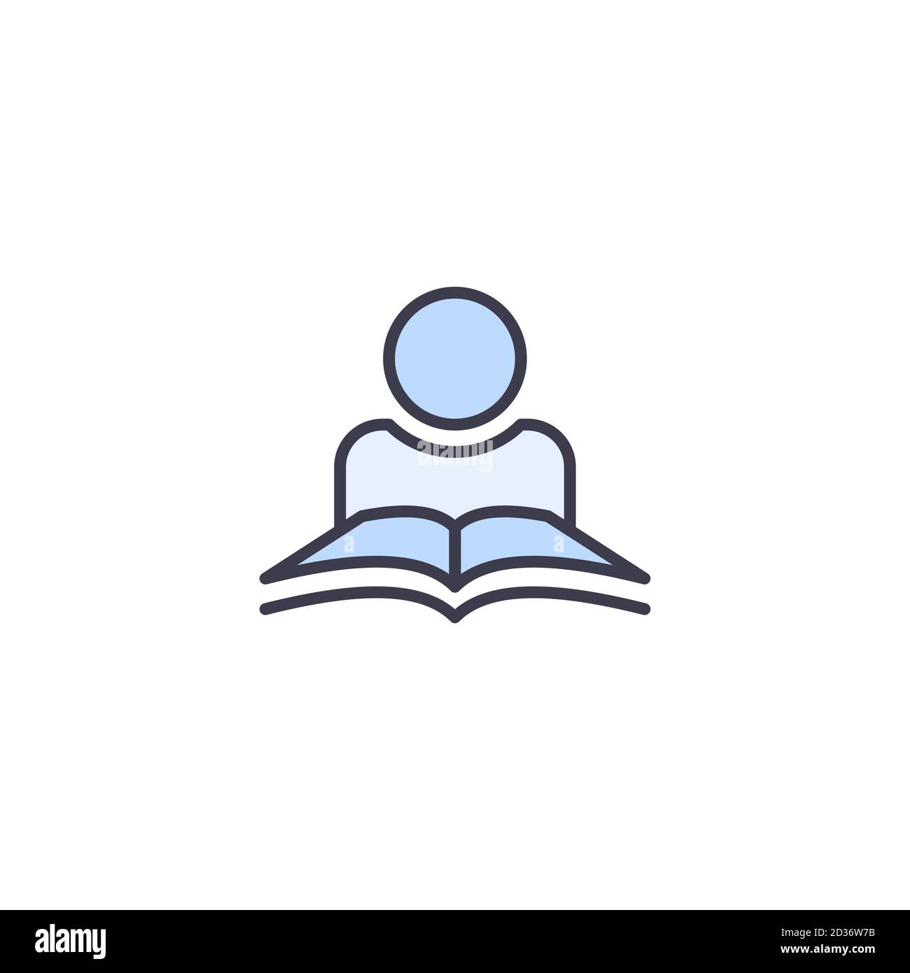 People reading book vector icon symbol isolated on white background ...