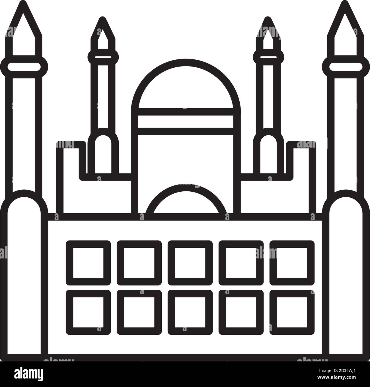 turkey palace building icon over white background, line style, vector ...