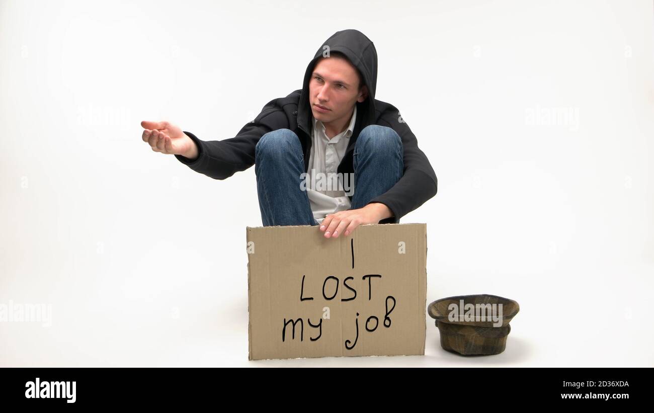 Homeless man begging work hi-res stock photography and images - Alamy