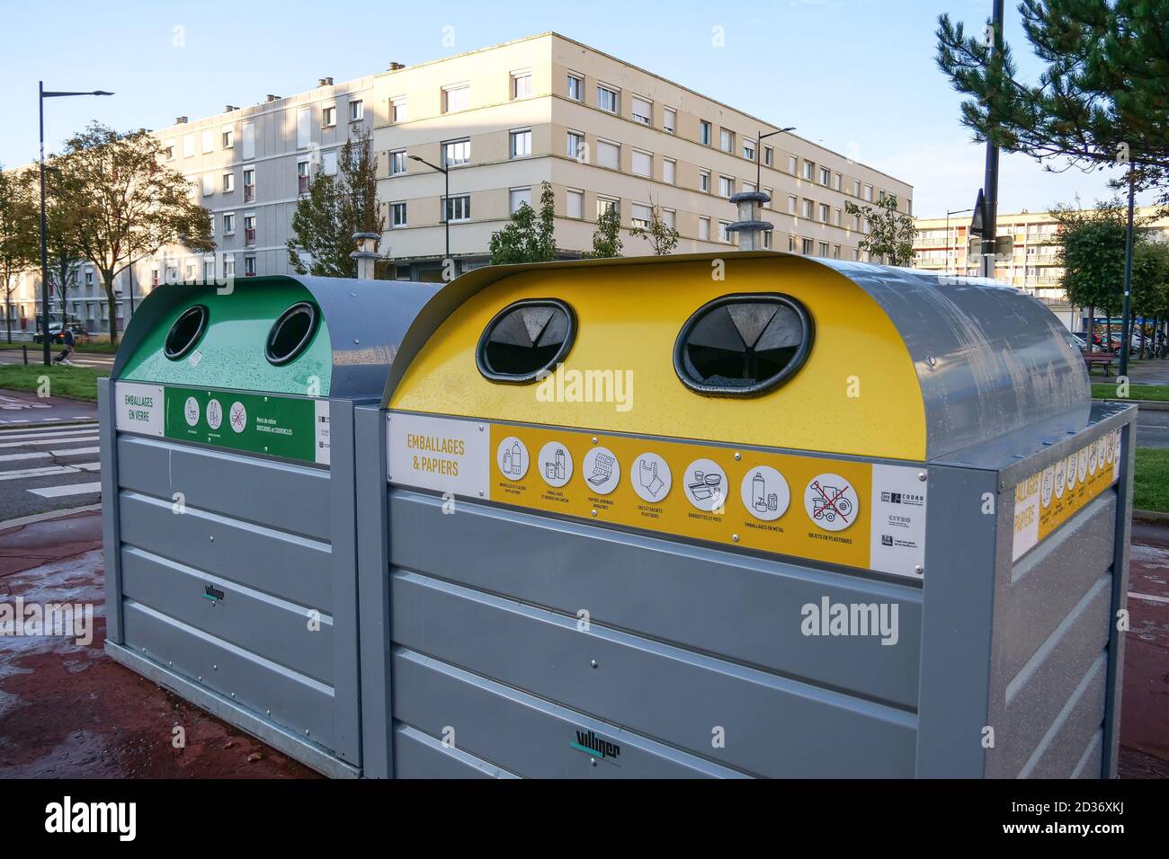 Selective sorting bins, Le Havre, Seine-Maritime, Normandie Region ...