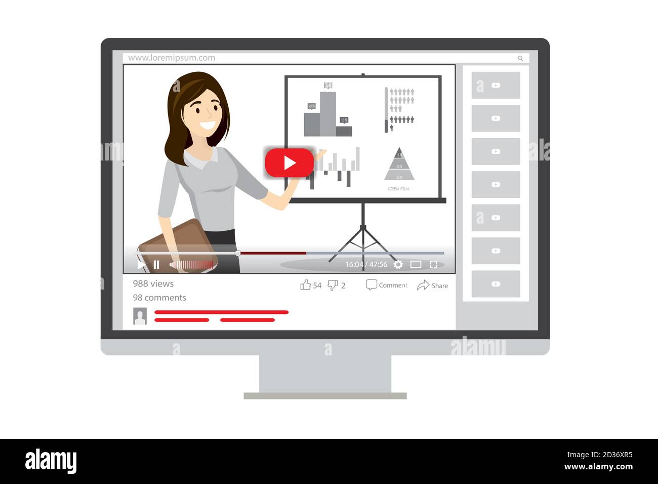 finance webinar on monitor screen and coaching training Stock Vector ...