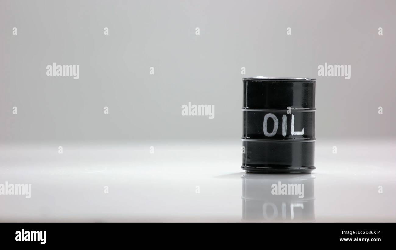 Single oil barrel on white background Stock Photo - Alamy